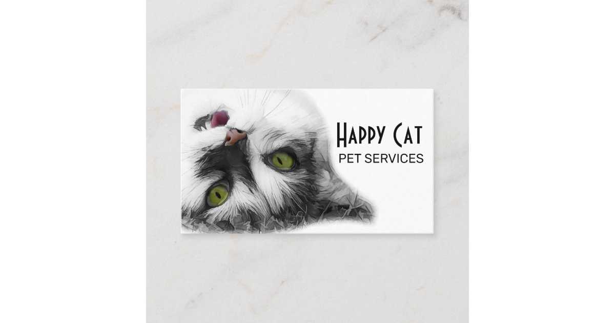 Happy Cat elegant, unique customizable Business Card | Zazzle