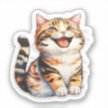 Happy Cat Sticker | Zazzle