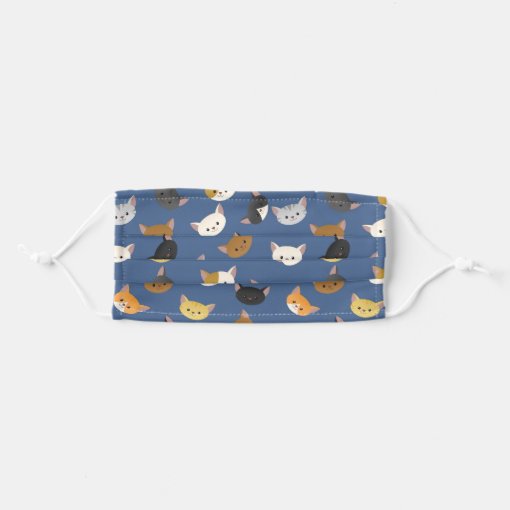Happy Cats Adult Cloth Face Mask | Zazzle