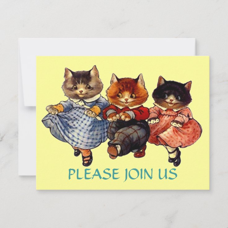 Happy Cats Line Dancing Dance Party Invitation | Zazzle