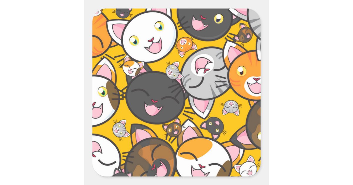 happy cats stickers | Zazzle