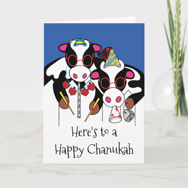 "Happy Chanukah and Happy Moo Year" Greeting Card | Zazzle