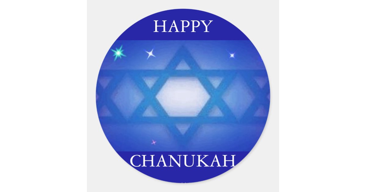 HAPPY CHANUKAH STICKERS - GIFTWRAP STICKERS | Zazzle