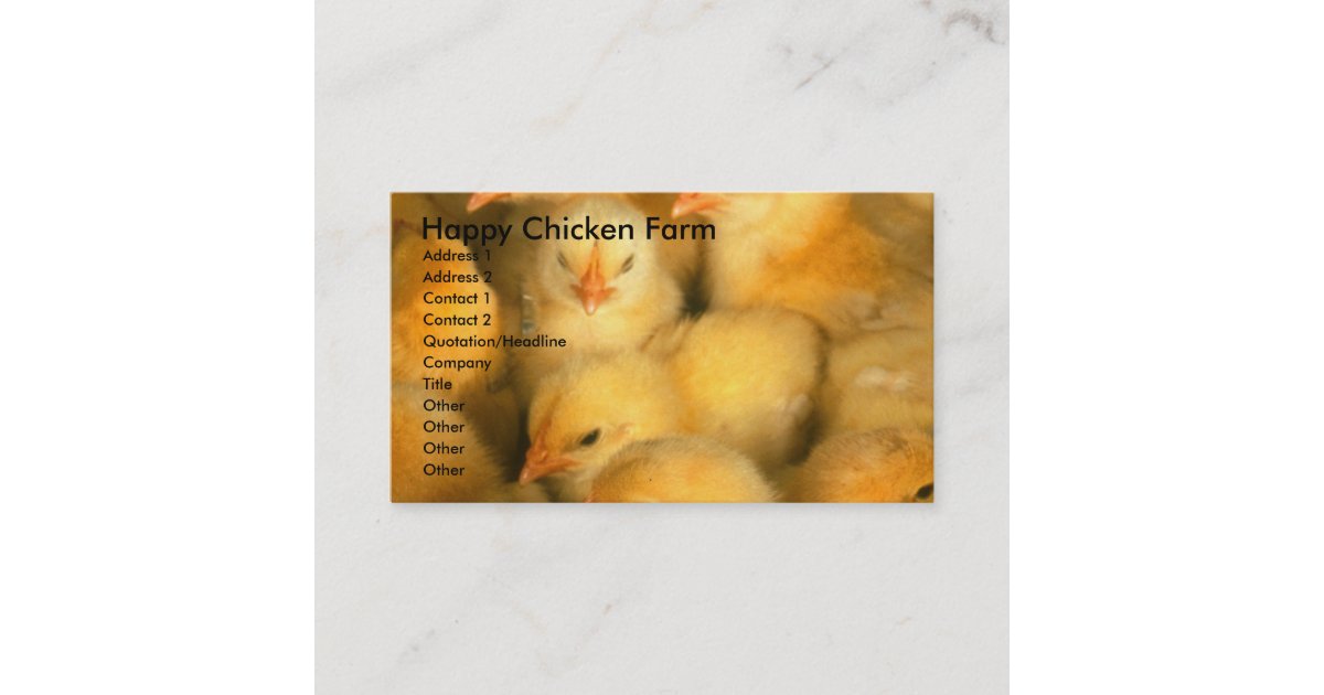 Happy Chicken Farm Business Card | Zazzle