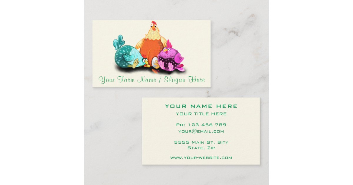 Happy Chickens Farm Funny Farmer Business Card | Zazzle