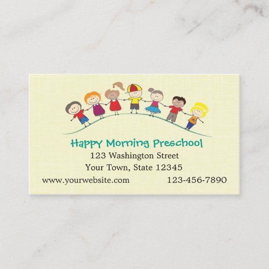 Happy Children Preschool Business Card | Zazzle.com