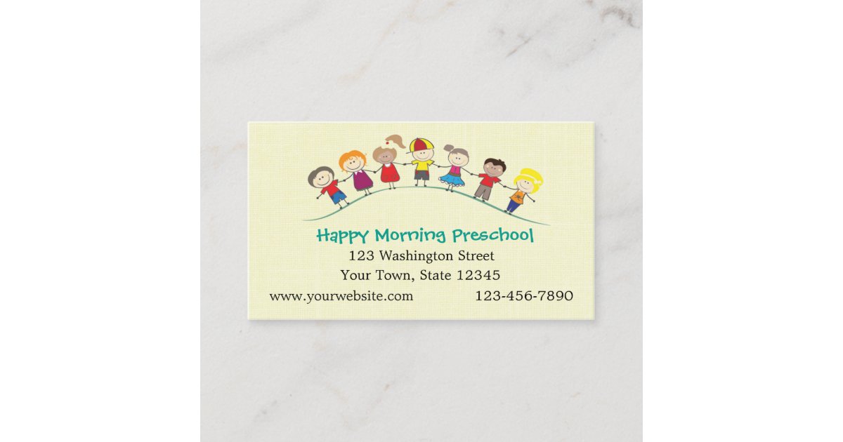 Happy Children Preschool Business Card | Zazzle