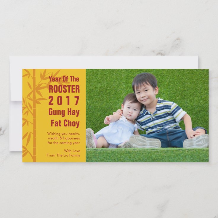 Happy Chinese New Year Editable Holiday Photo Card | Zazzle
