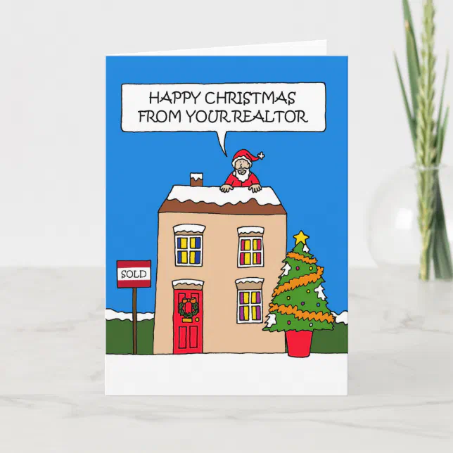 Happy Christmas from Realtor Holiday Card | Zazzle