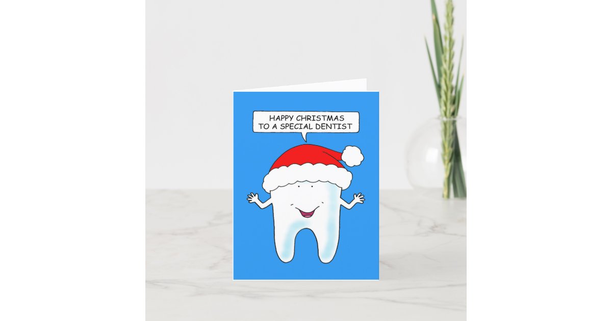Happy Christmas to Dentist Talking Tooth Holiday Card | Zazzle