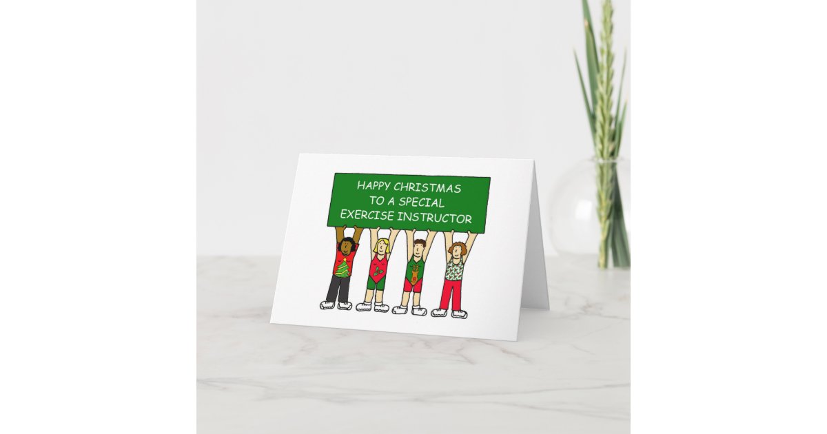 Happy Christmas to Exercise Instructor Card | Zazzle