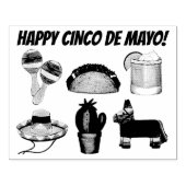 Happy Cinco de Mayo Mexican Fiesta Celebration Rubber Stamp | Zazzle