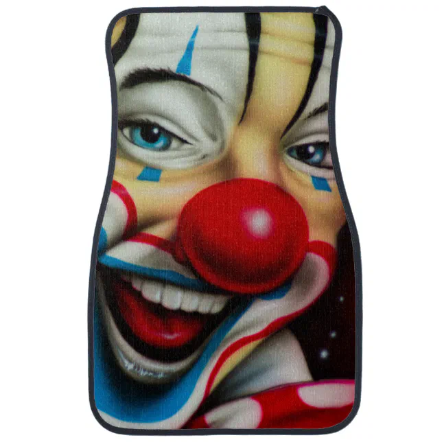 Happy Circus Clown Face Car Floor Mat | Zazzle