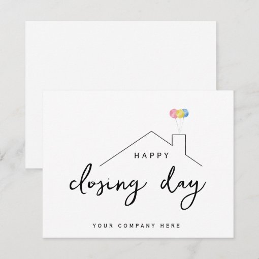 Happy Closing Day Real Estate Balloons Card | Zazzle