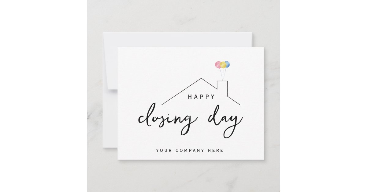 Happy Closing Day Real Estate Balloons Card | Zazzle