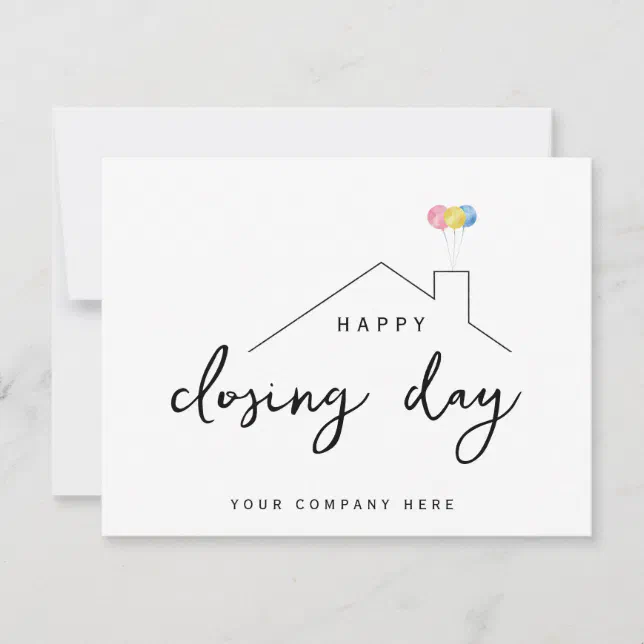Happy Closing Day Real Estate Balloons Card | Zazzle