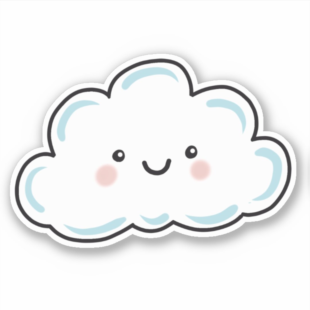 Happy Cloud Sticker | Zazzle