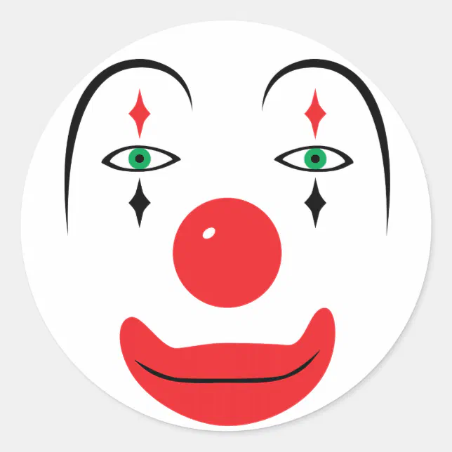 Happy Clown Face Classic Round Sticker | Zazzle