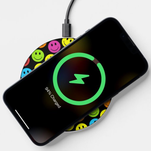 Happy Colorful Faces Wireless Charger | Zazzle