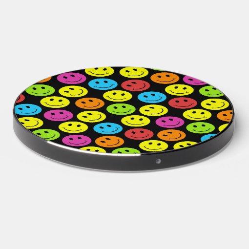 Happy Colorful Faces Wireless Charger | Zazzle