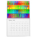 Happy Colorful Rainbow Colors Typography Calendar | Zazzle