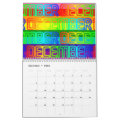 Happy Colorful Rainbow Colors Typography Calendar | Zazzle