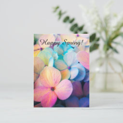 Happy Colorful Spring Flowers Postcard | Zazzle