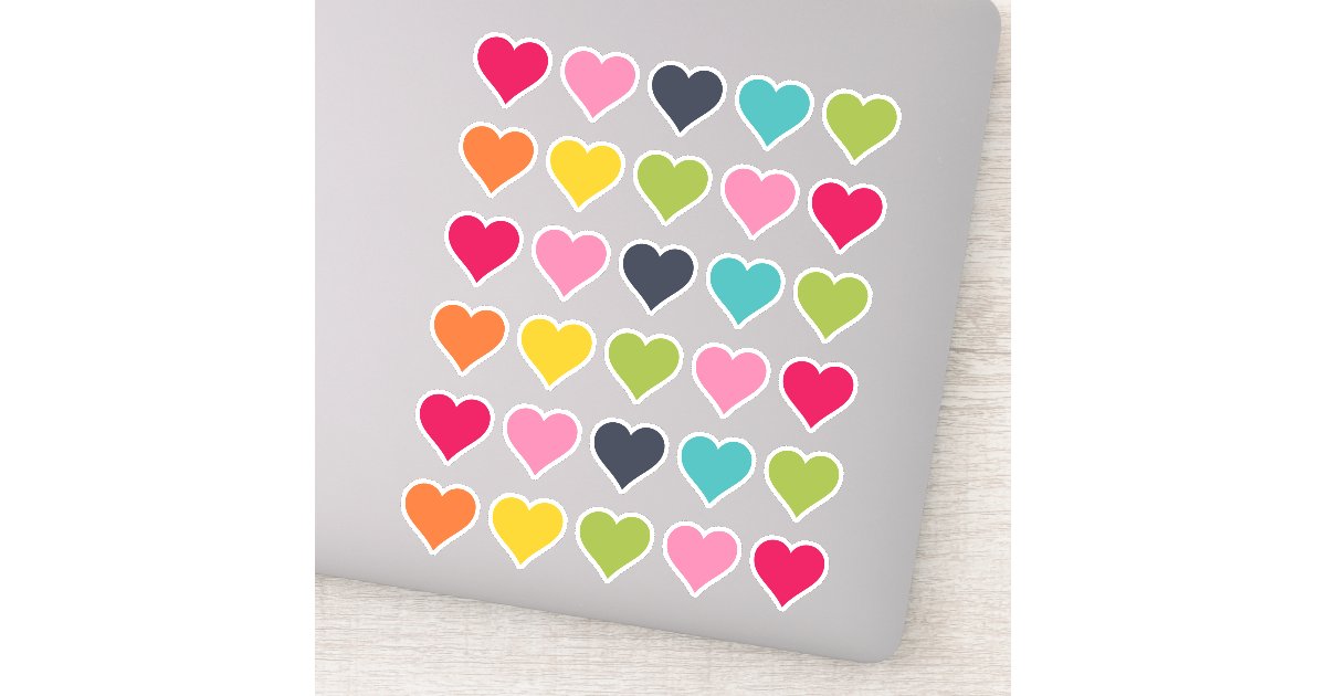 Happy Colors | Heart Planner Stickers | Zazzle