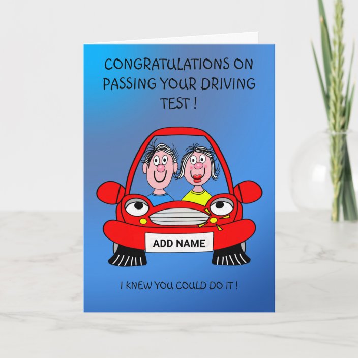 Happy couple, just passed driving test card | Zazzle.com