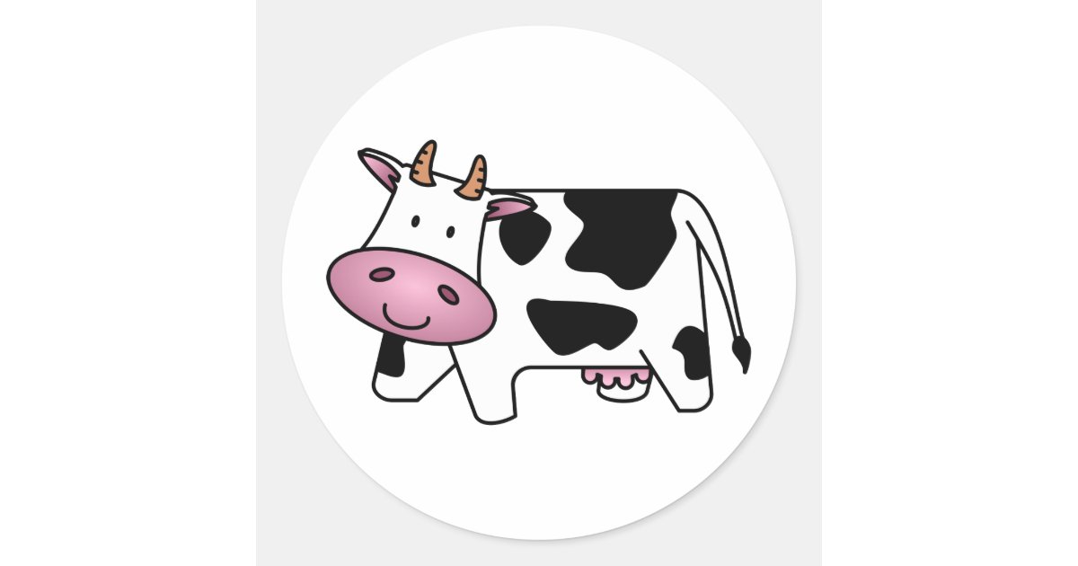Happy Cow Classic Round Sticker | Zazzle