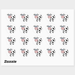 Happy Cow - Customizable! Classic Round Sticker | Zazzle