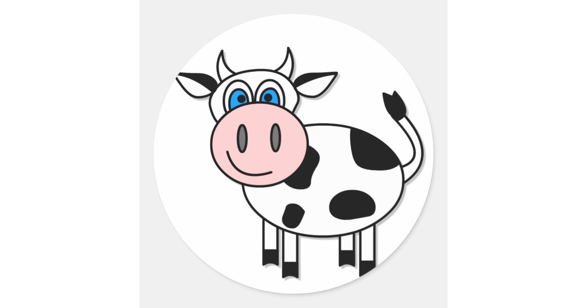 Happy Cow - Customizable! Classic Round Sticker | Zazzle