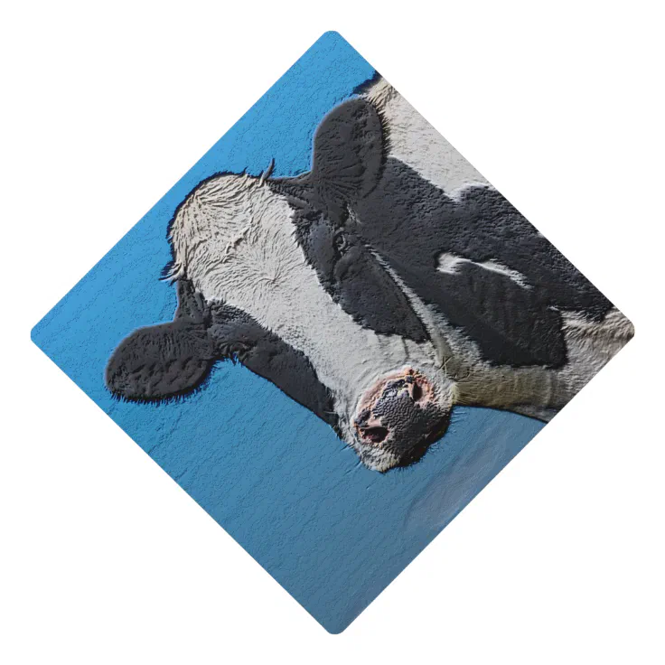 Happy Cow Portrait Graduation Cap Topper | Zazzle