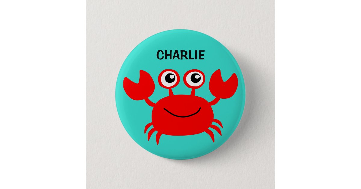 Happy Crab custom buttons | Zazzle
