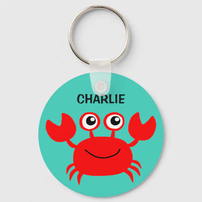 Happy Crab custom key chains | Zazzle