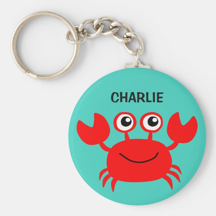 Happy Crab custom key chains | Zazzle