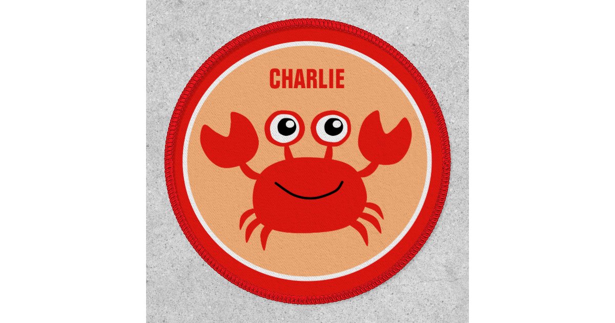 Happy Crab custom name Patch | Zazzle