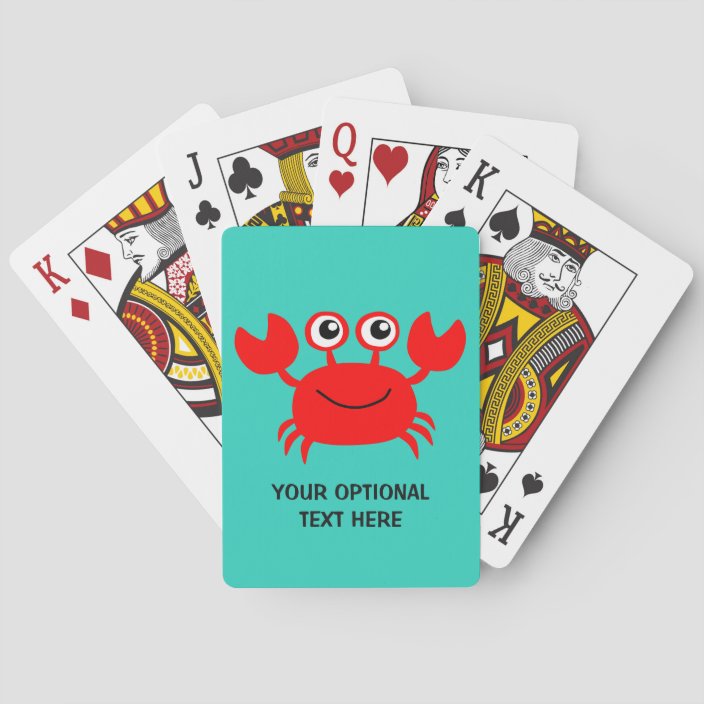 Happy Crab custom playing cards | Zazzle.com