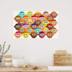 Happy Crowd Poster | Zazzle