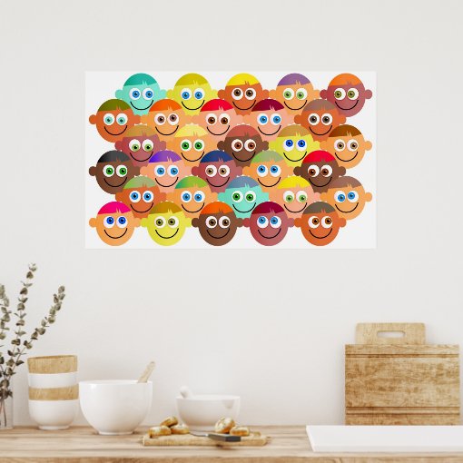 Happy Crowd Poster | Zazzle