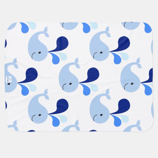 Happy Cute Blue Whale Baby Blanket | Zazzle