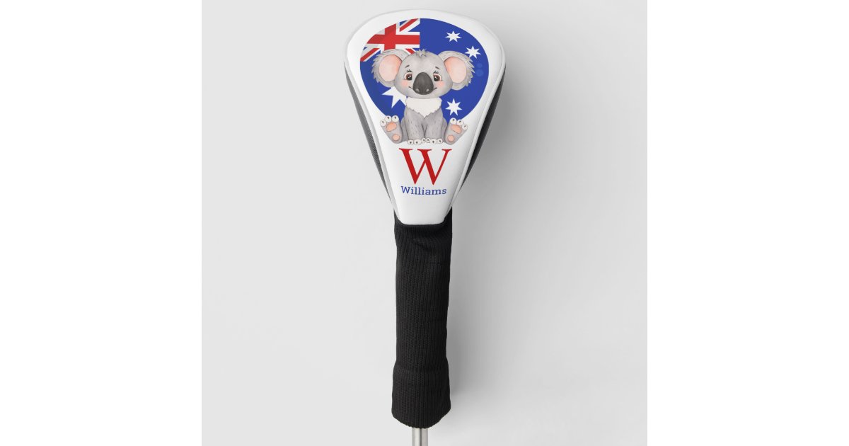 Happy Cute KOALA Personalized Golf Head Cover | Zazzle