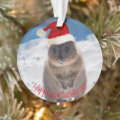 Happy Cute Merry Christmas Quokka Beach Australia Ornament | Zazzle