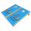 Happy cute robots trio cartoon cornhole set | Zazzle