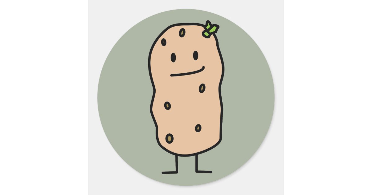 Happy Cute Smiling Potato Classic Round Sticker | Zazzle
