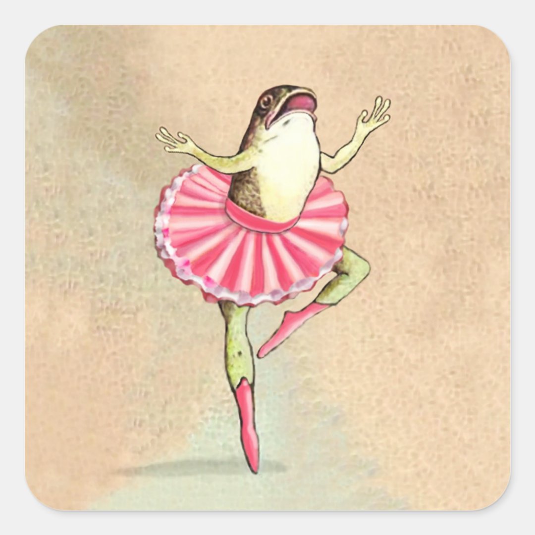 Happy Dancing Ballerina Frog Stickers | Zazzle