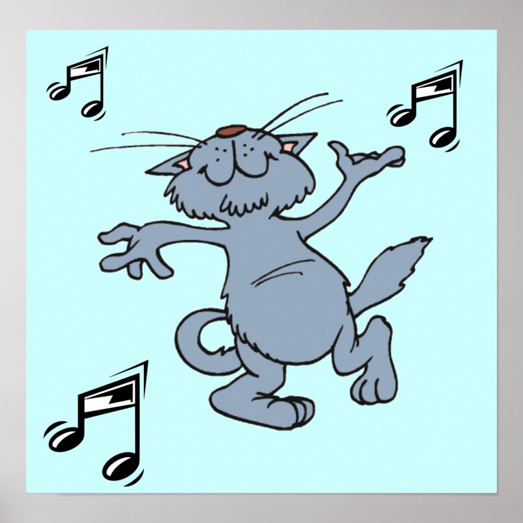 Happy Dancing Cat, Music Poster | Zazzle