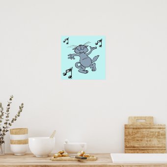 Happy Dancing Cat, Music Poster | Zazzle
