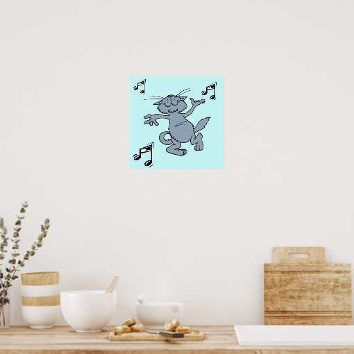 Happy Dancing Cat, Music Poster | Zazzle
