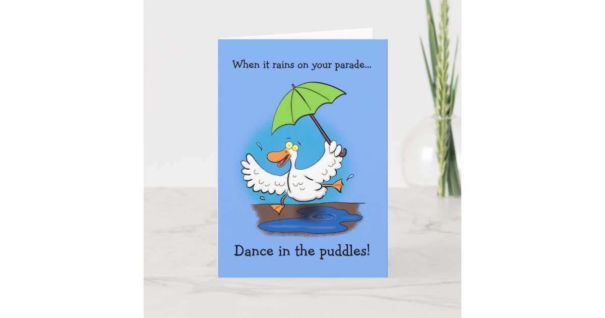 Happy dancing funny duck cartoon inspiration card | Zazzle